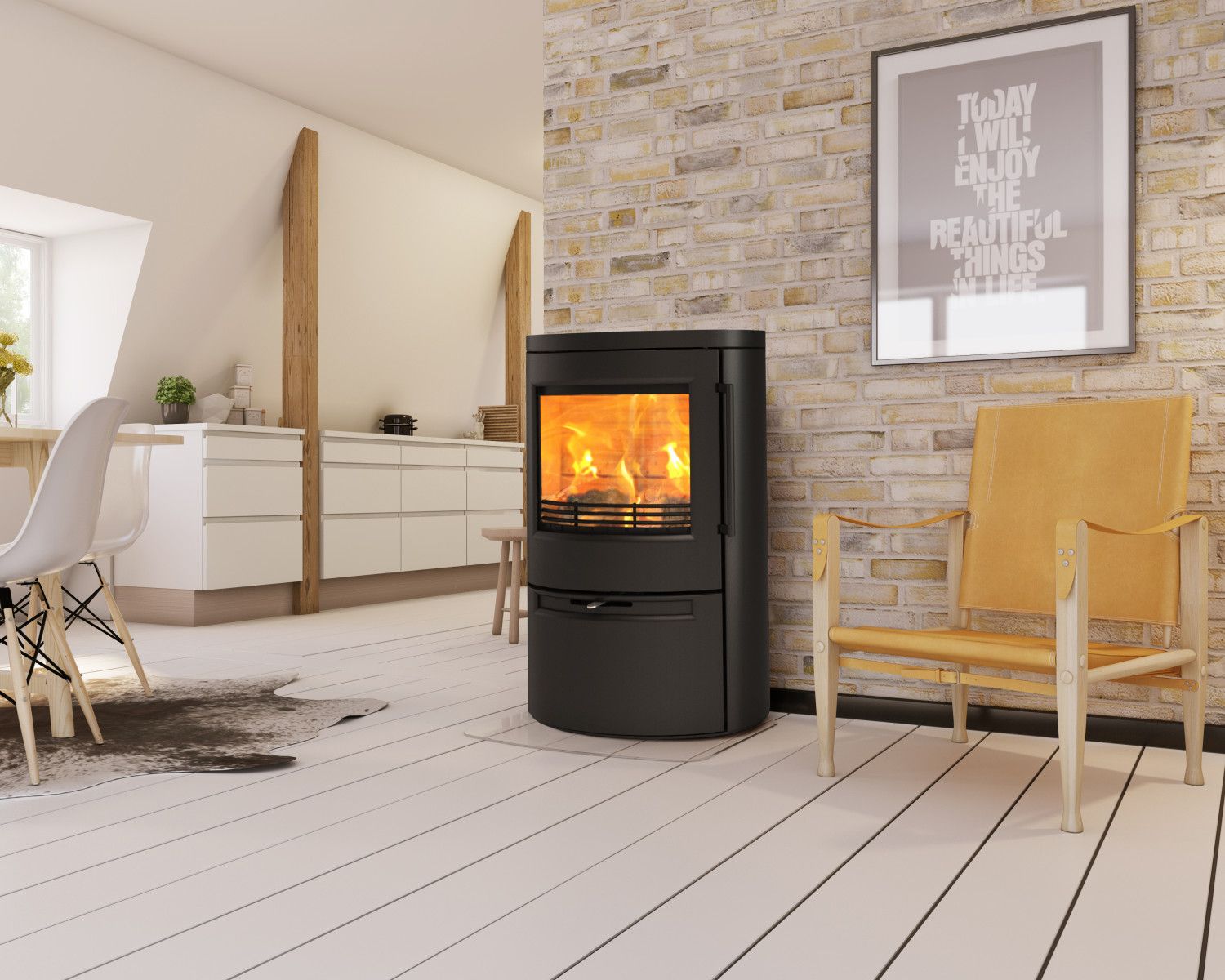 TermaTech TT55R svart vedovn med støpejernsdør | Varmefag